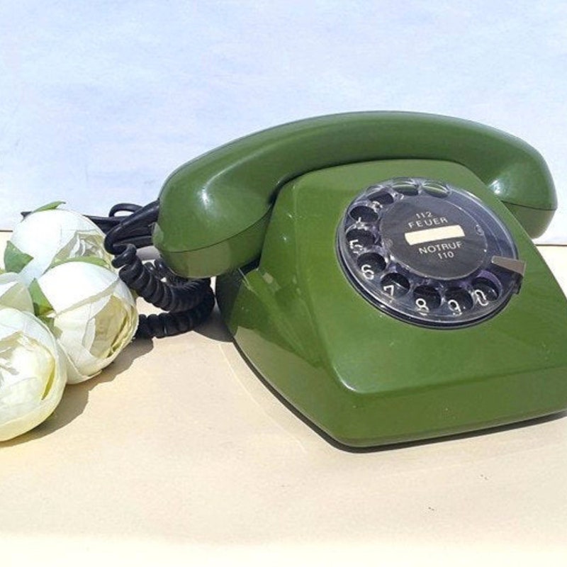 Green Rotary Phone - Etsy