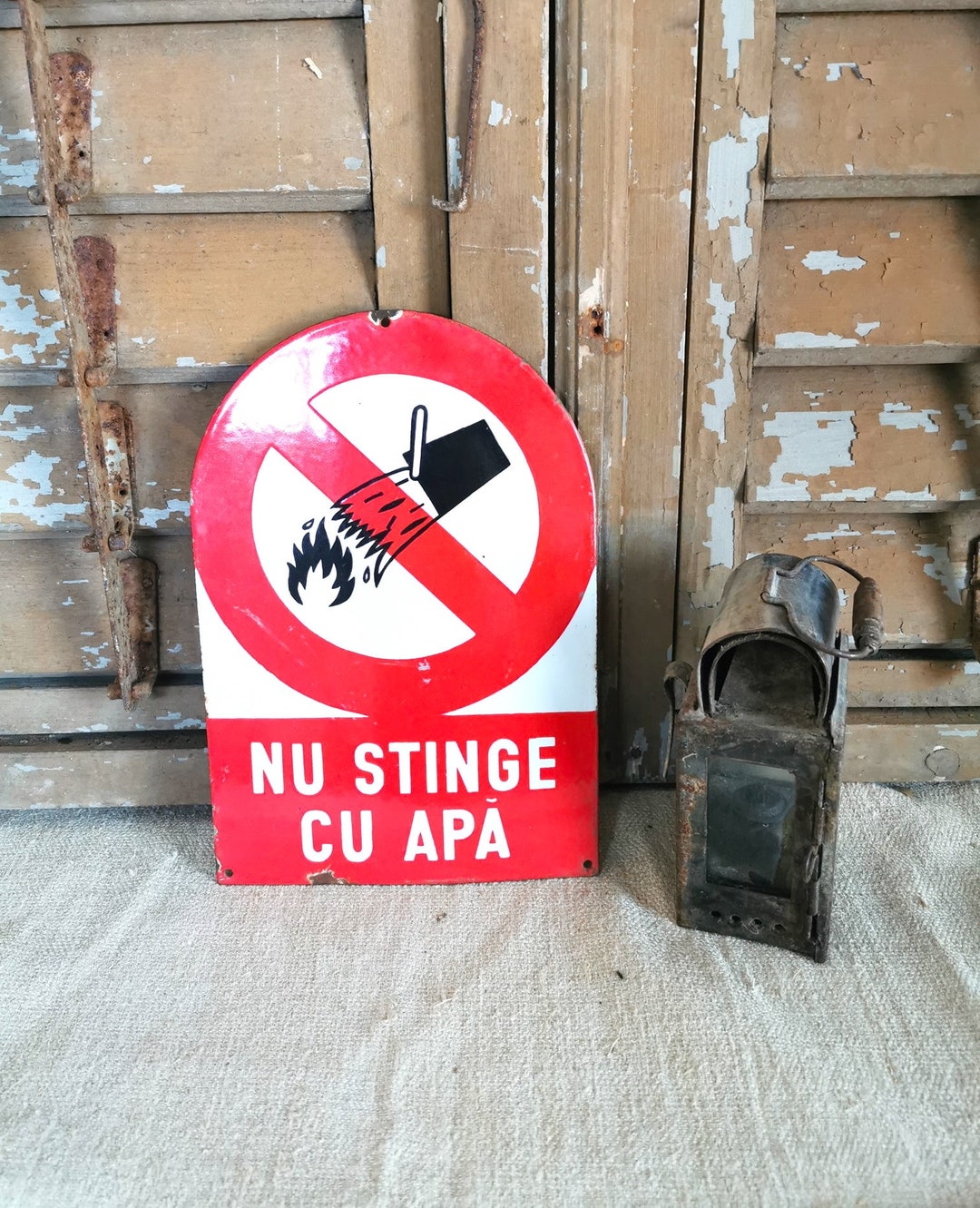 Vintage Vintage Enamelled Warning Plate / Warning Sign / Industrial ...