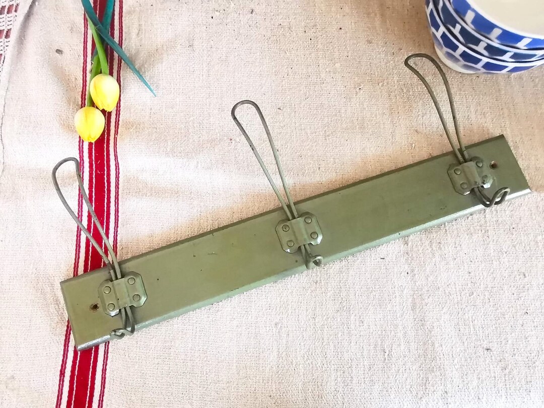 Old Wood Hanger / Rack / Green Vintage Wood Hanger / Clothes Hanger ...