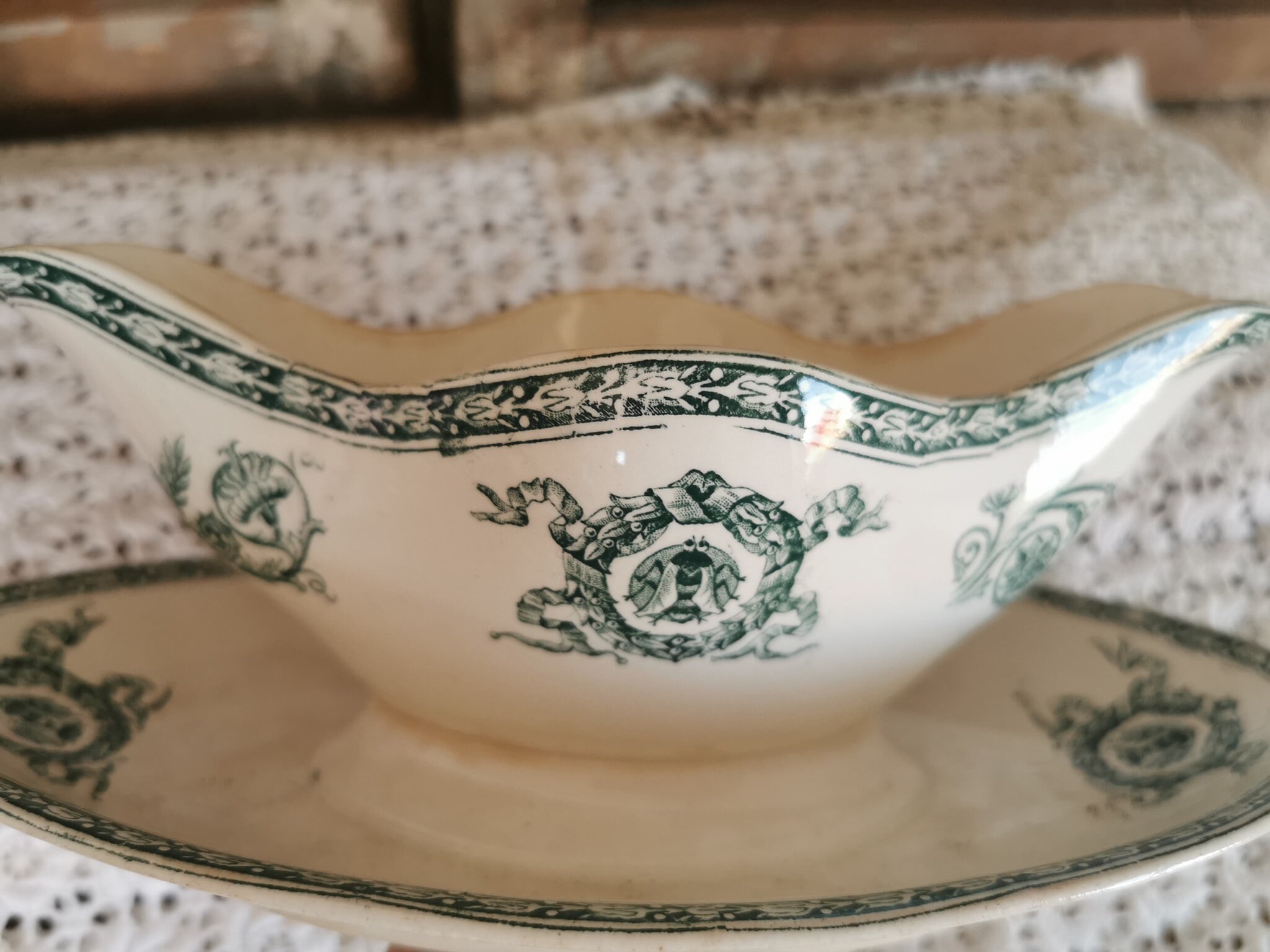 1800s Green Transferware French Longwy Talma Saucepan /Gravy - Etsy France