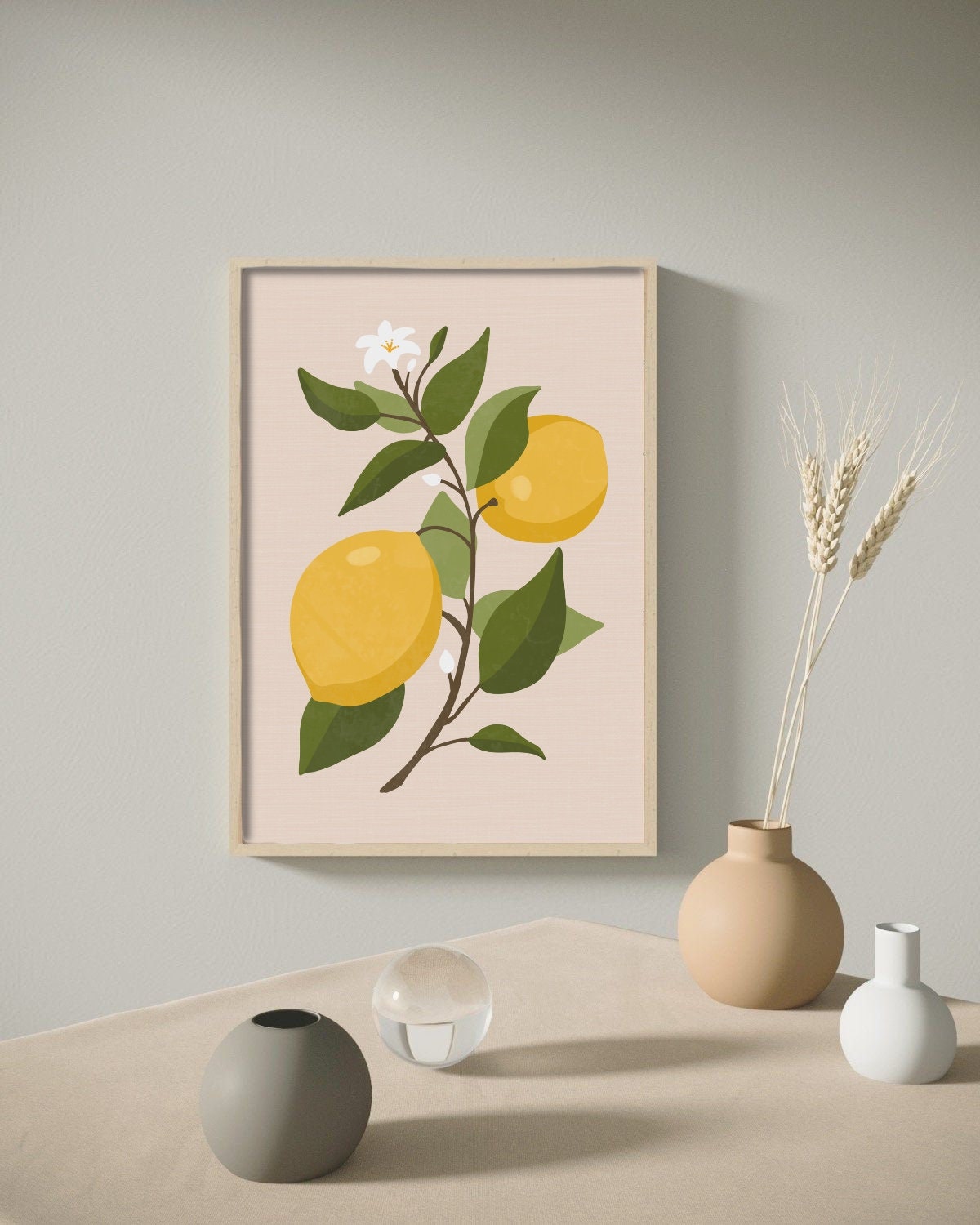 Vintage Lemon Wall Art, Lemon Art Print, Citrus Art, Fruit Art Print ...