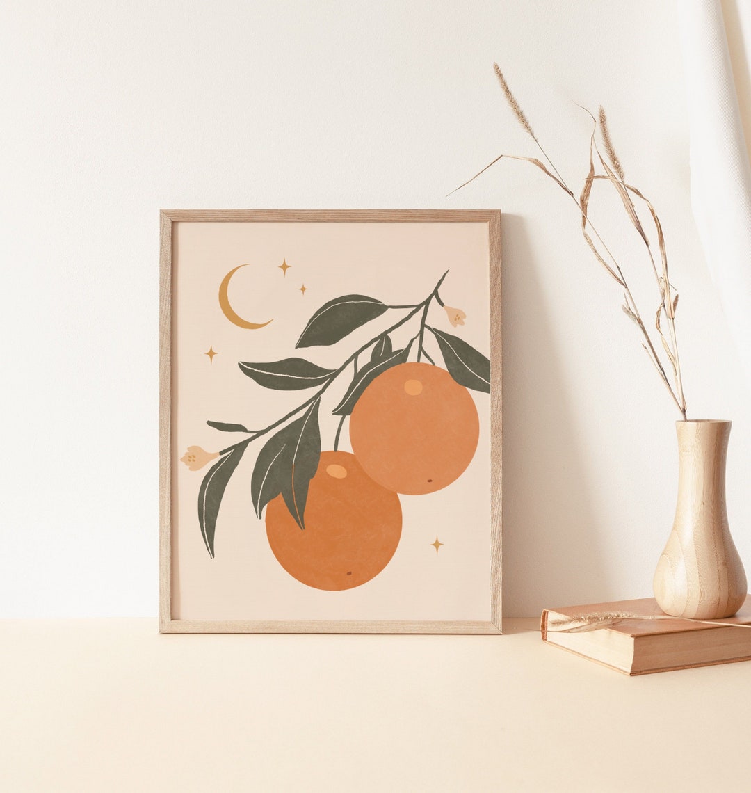 Vintage Clementine Wall Art, Orange Art Print, Citrus Art, Fruit Art ...