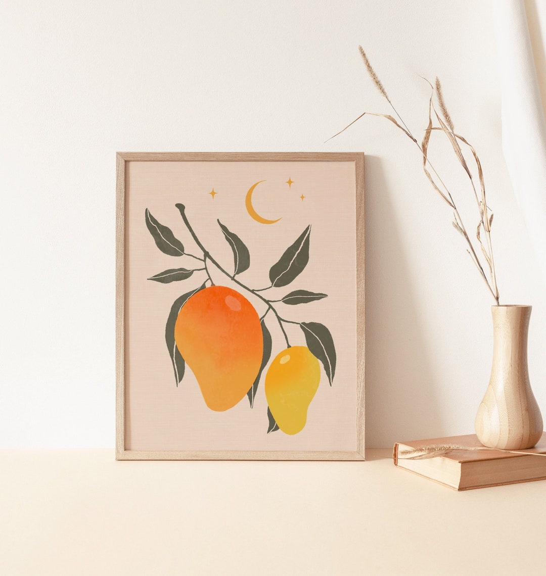 Vintage Mango Wall Art, Mango Art Print, Fruit Art Print, Boho Wall Art ...