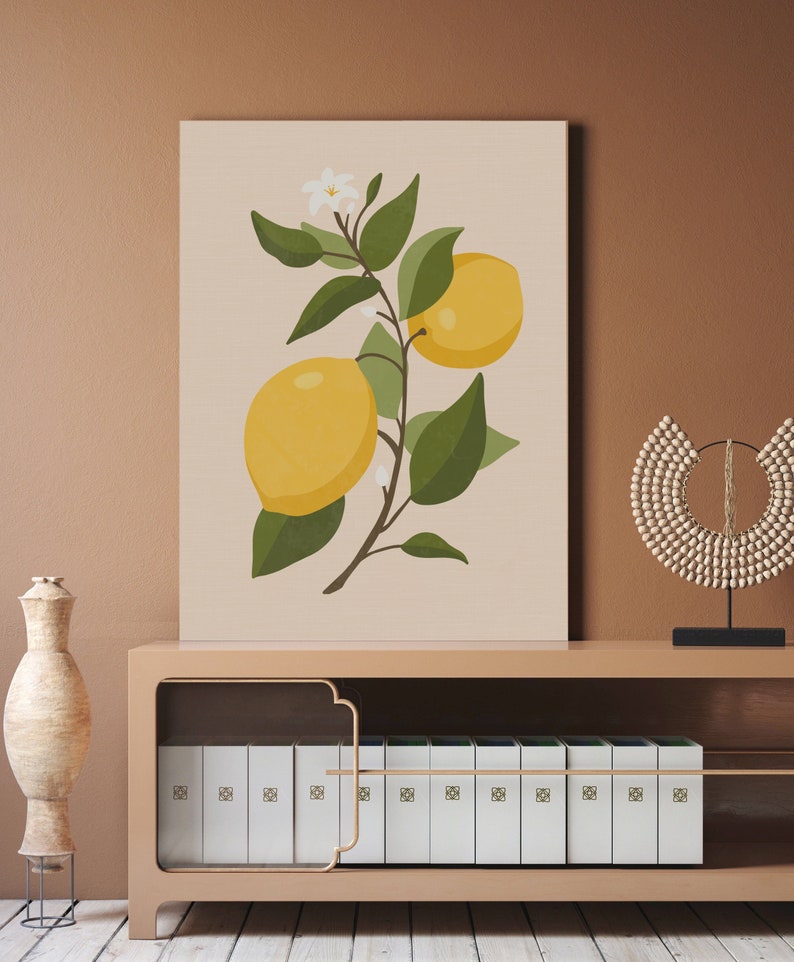 Vintage Lemon Wall Art, Lemon Art Print, Citrus Art, Fruit Art Print ...