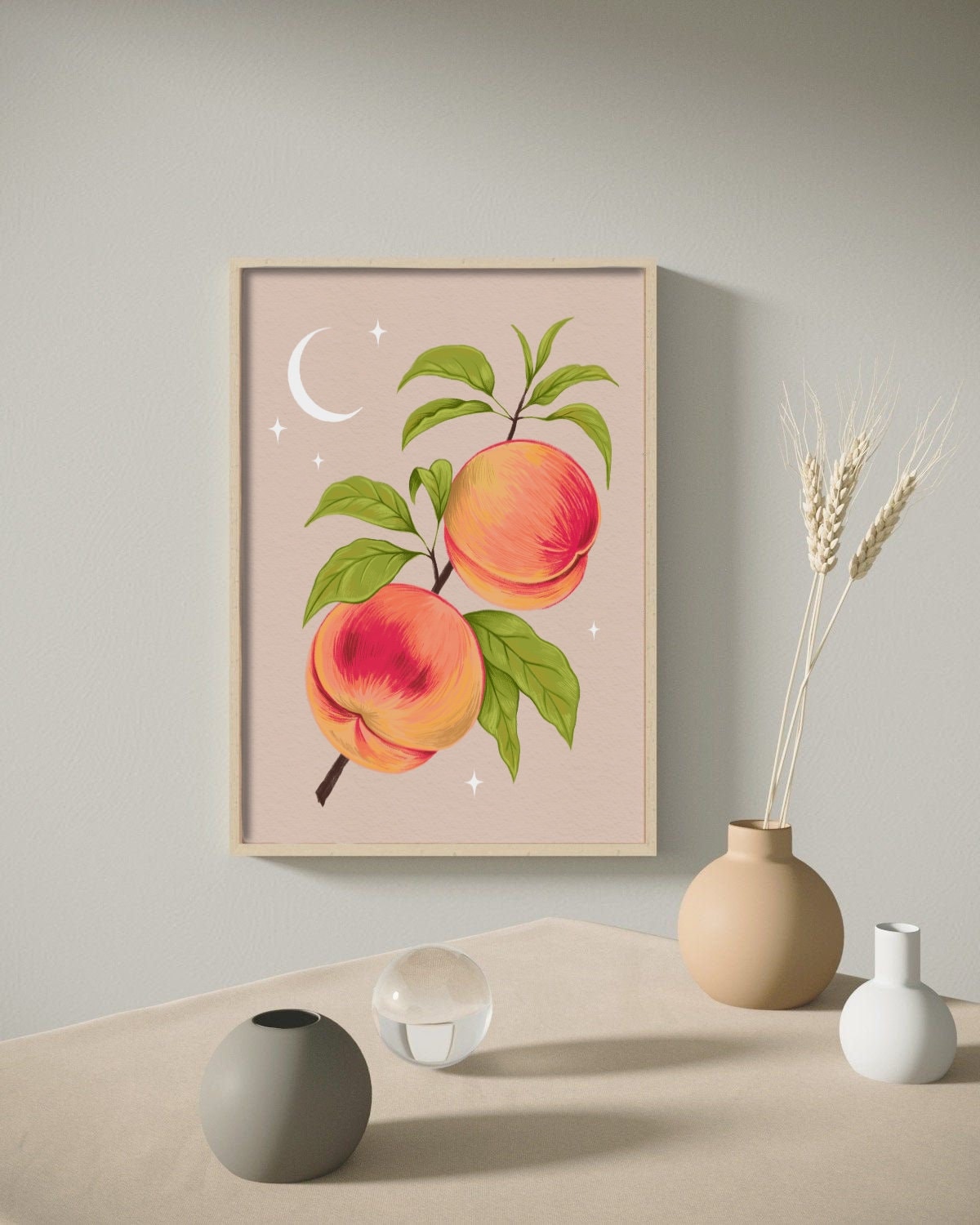Vintage Peach Wall Art Peach Art Print Peach Botanical - Etsy