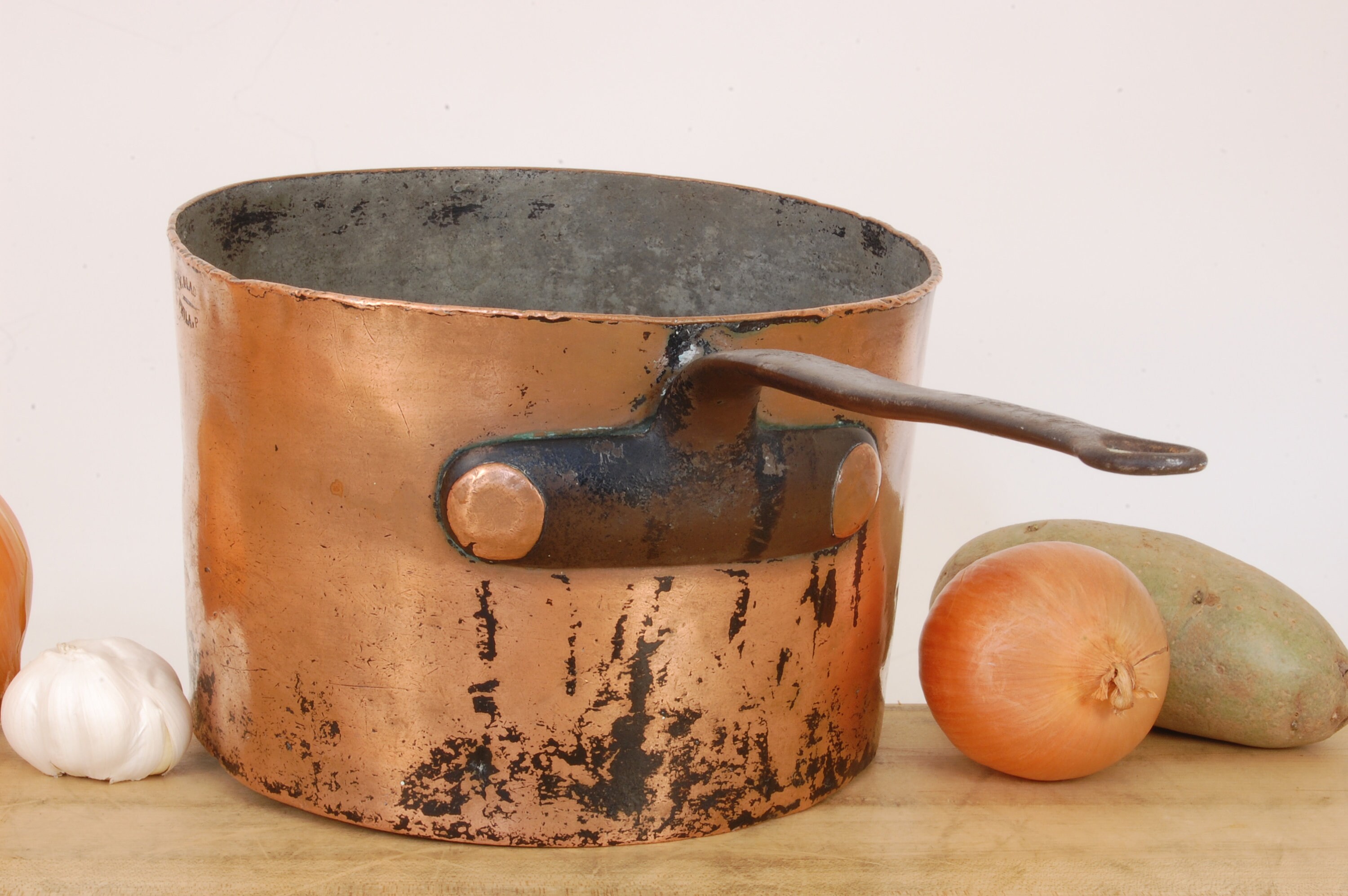 HISTORIC Philadelphia 8-3/8 V. Clad Copper Sauce Pan, As Found. 2.0-2 ...