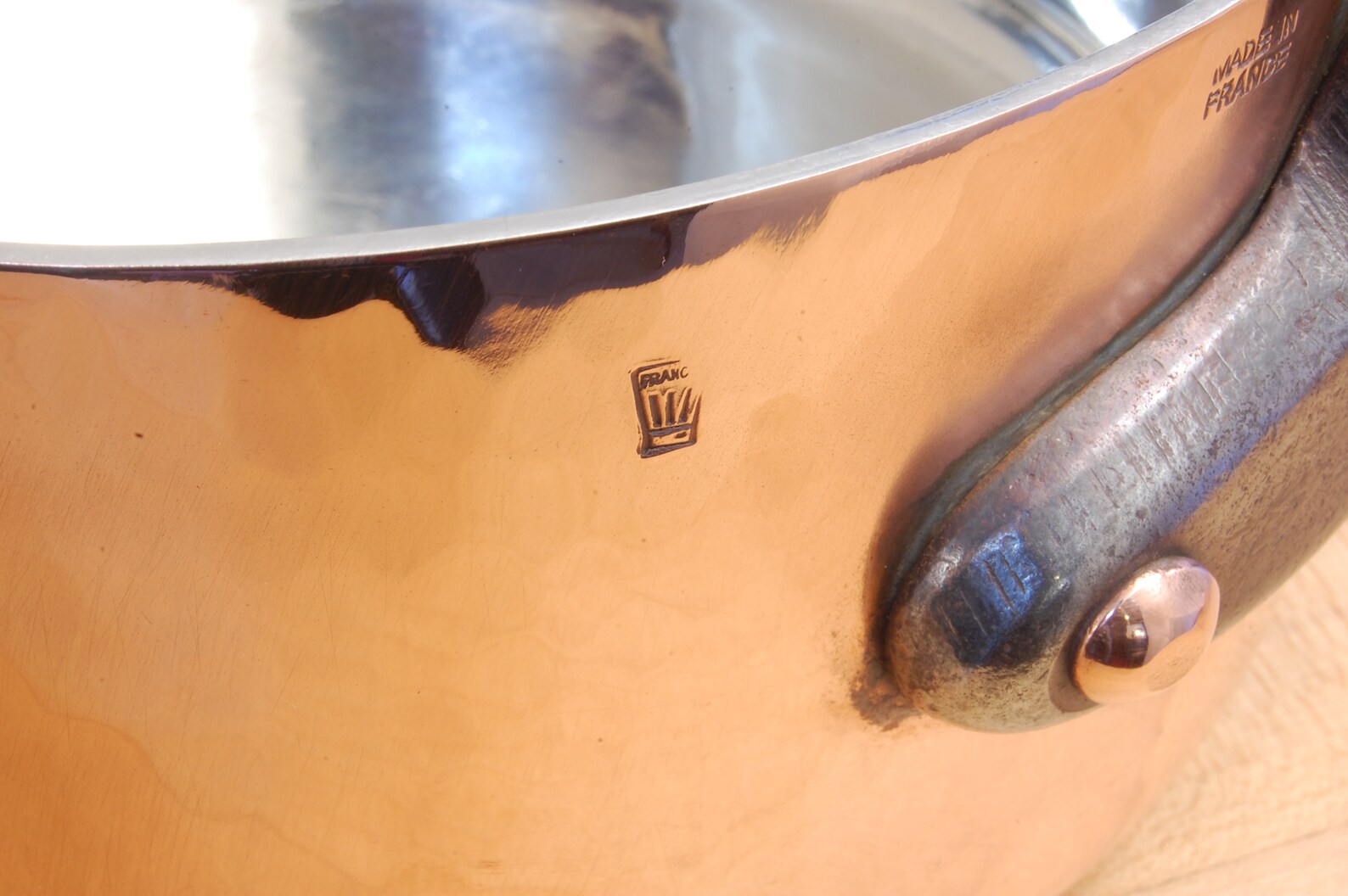 8 Matfer Stamped Vintage French Copper Saucepan With Hammered Finish ...