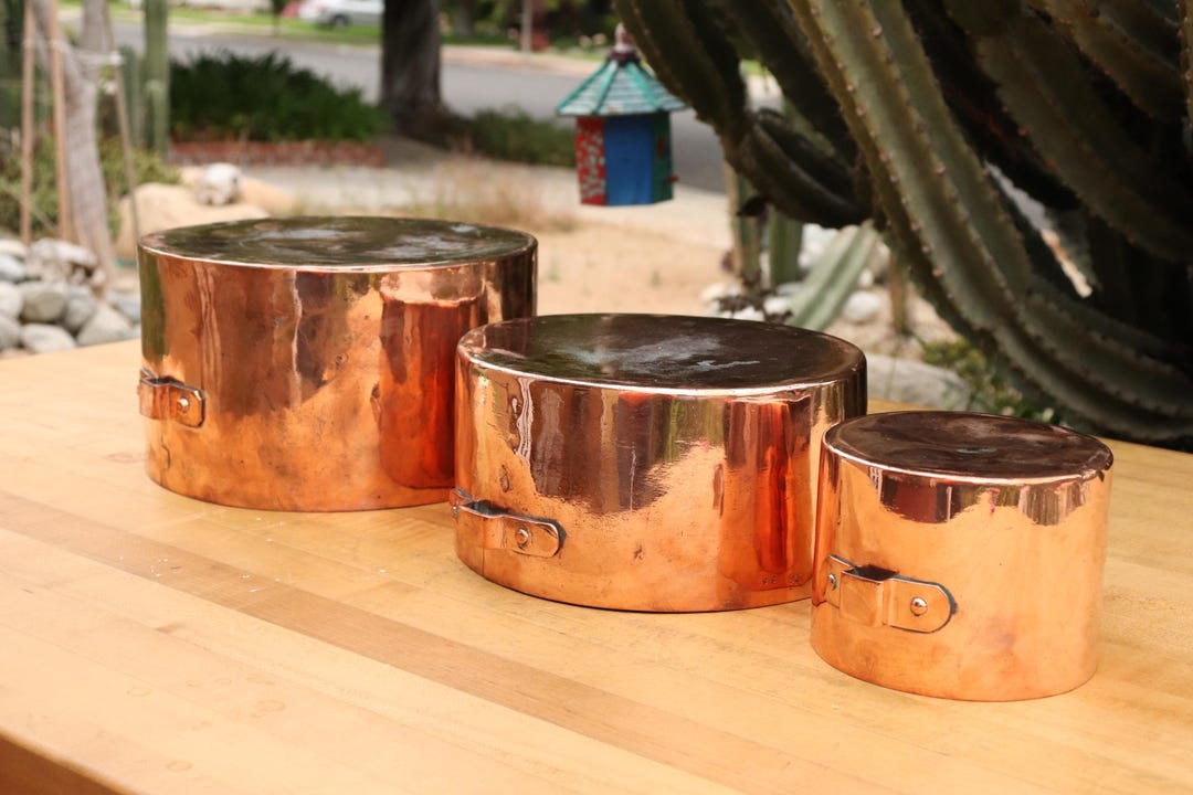 Set of 3 NEW Retinned Copper Stock Pots: Kitchen Ready - Etsy