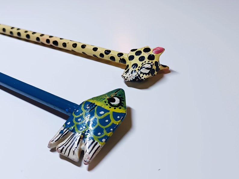 African Hand Made Pencils, African Animal Heads, Hand Carved and ...