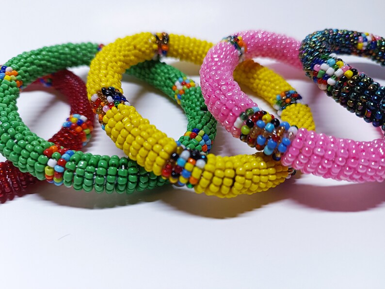 African Maasai/zulu Beaded Bracelet, Hand Crafted, Hand Made in Rwanda ...