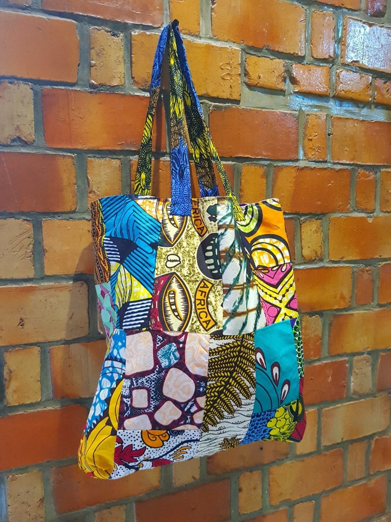 African Print Tote Bag, Patchwork Design, Ankara/kitenge, Tribal, Boho ...
