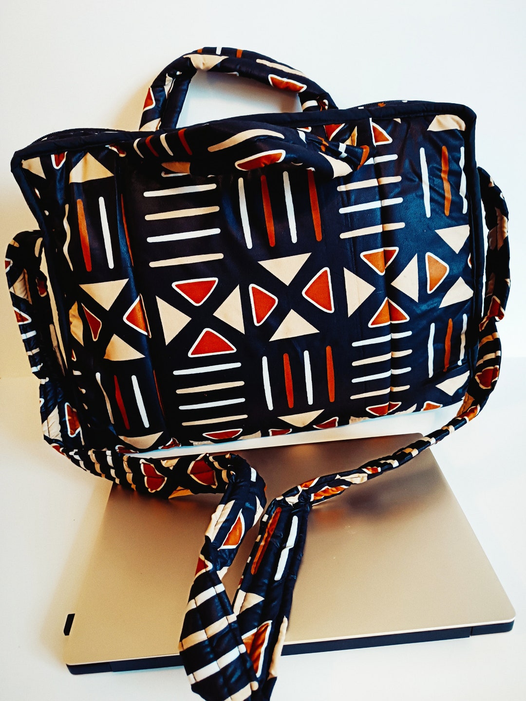 Laptop Bag Quilted, African Print, Ankara Kitenge, Large, Padded ...