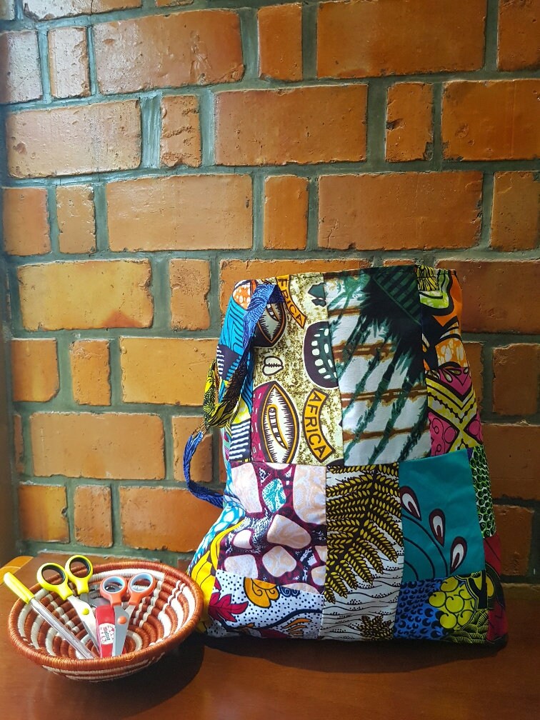 African Print Tote Bag, Patchwork Design, Ankara/kitenge, Tribal, Boho ...