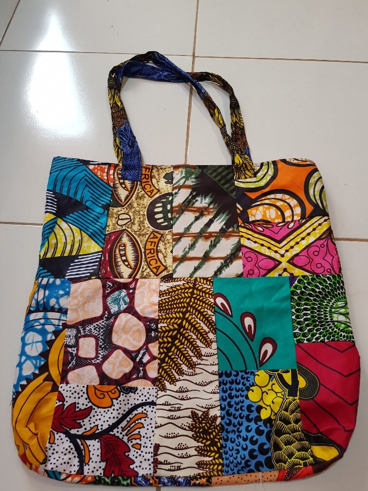 African Print Tote Bag, Patchwork Design, Ankara/kitenge, Tribal, Boho, Large, Hand Made in ...