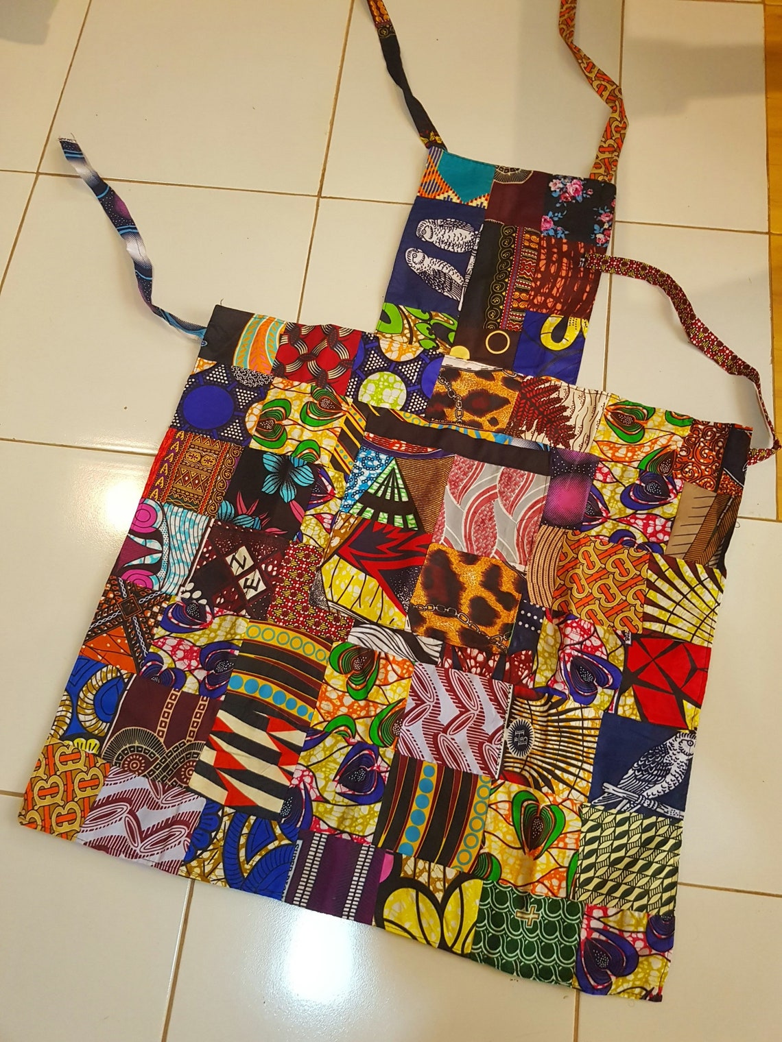 Apron Patchwork African Print (ankara), Vibrant Unique Patchwork Colors ...