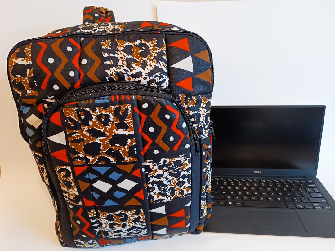 Large African Print Backpack, Rucksack, Bookbag, Ankara, Kitenge Print ...
