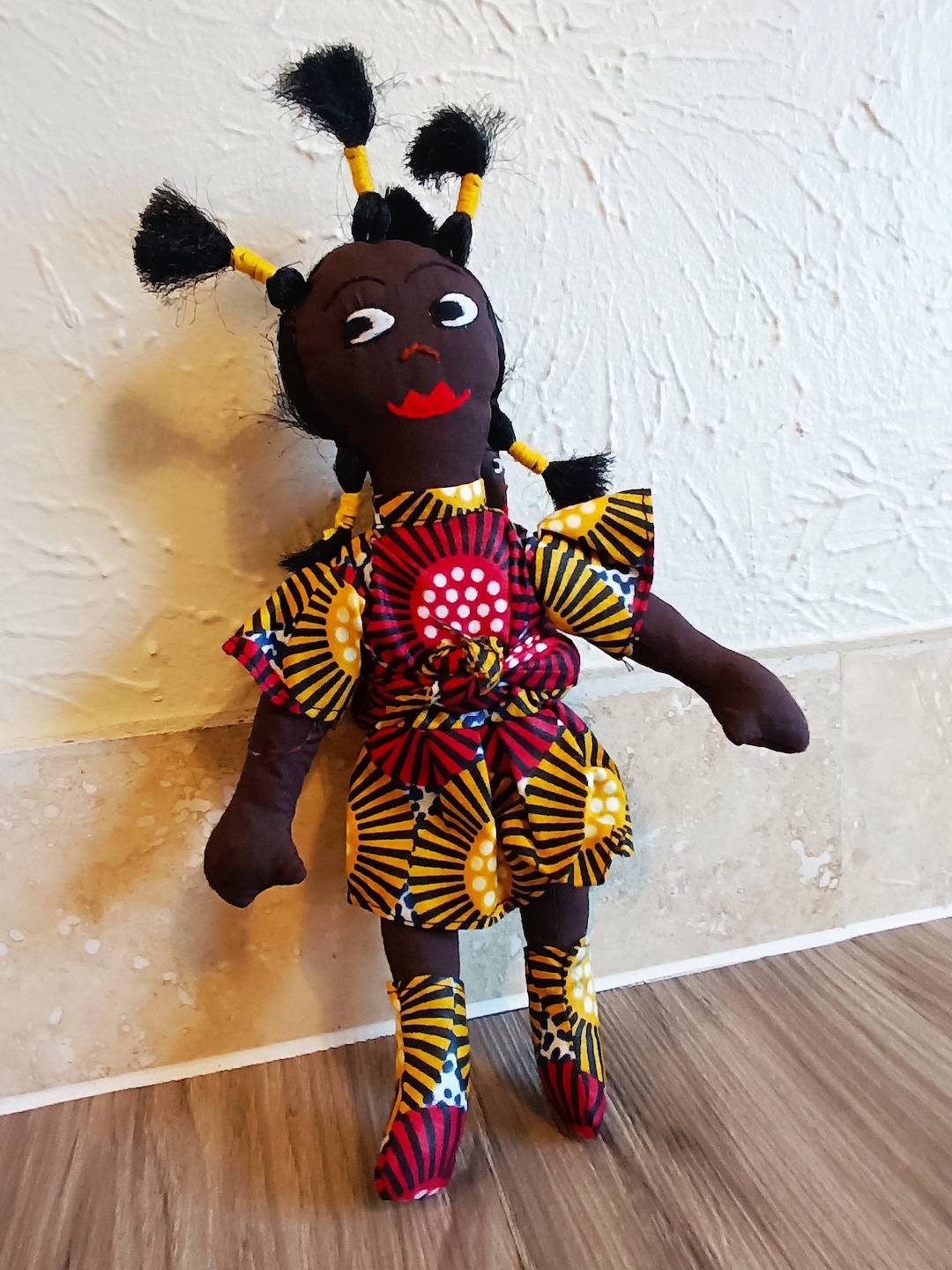 African Ankara Kitenge Print Dolls, Brown Skinned Doll, Hand Made in ...
