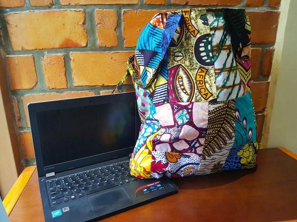 African Print Tote Bag, Patchwork Design, Ankara/kitenge, Tribal, Boho ...