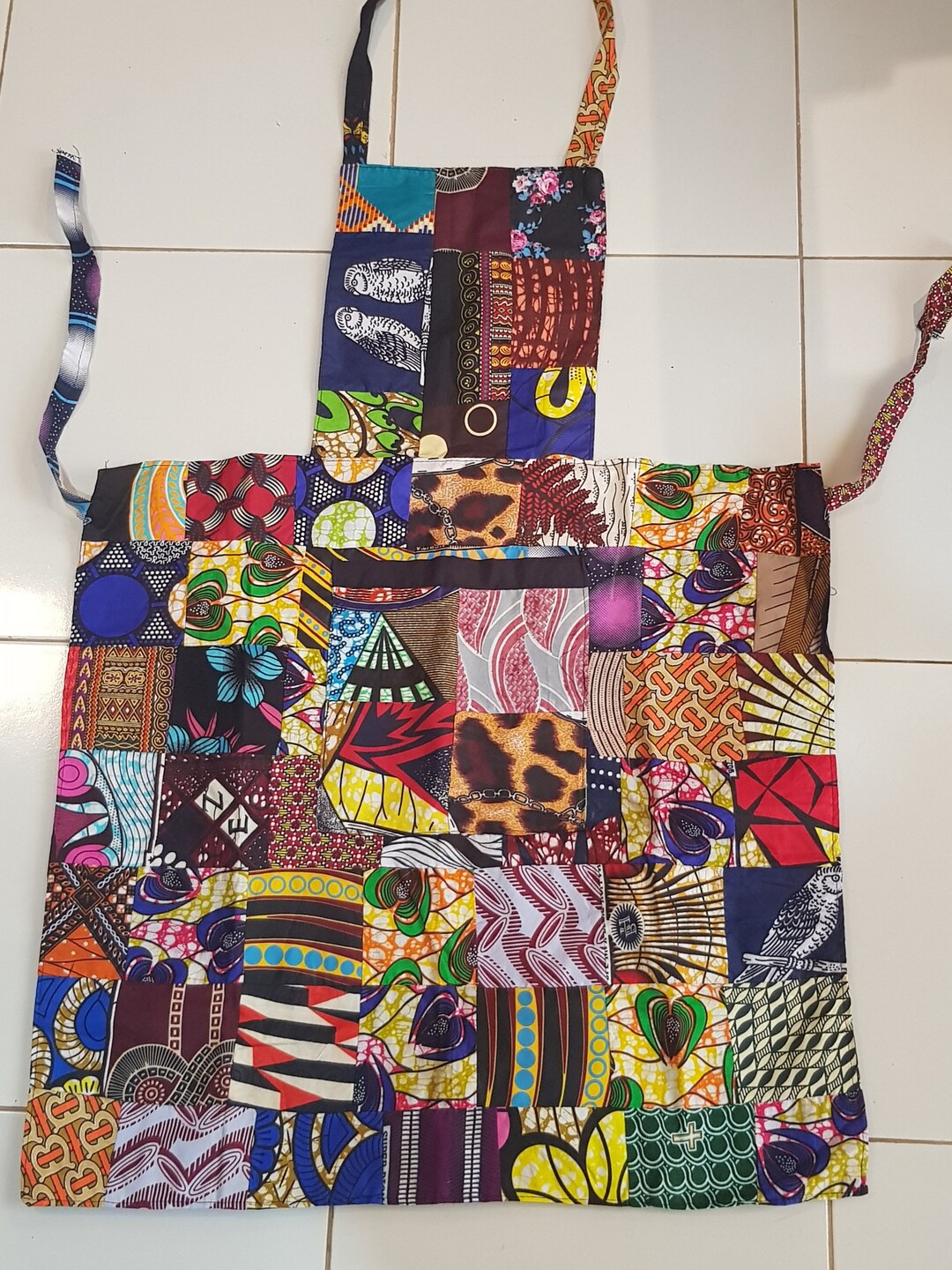 Apron Patchwork African Print (ankara), Vibrant Unique Patchwork Colors ...