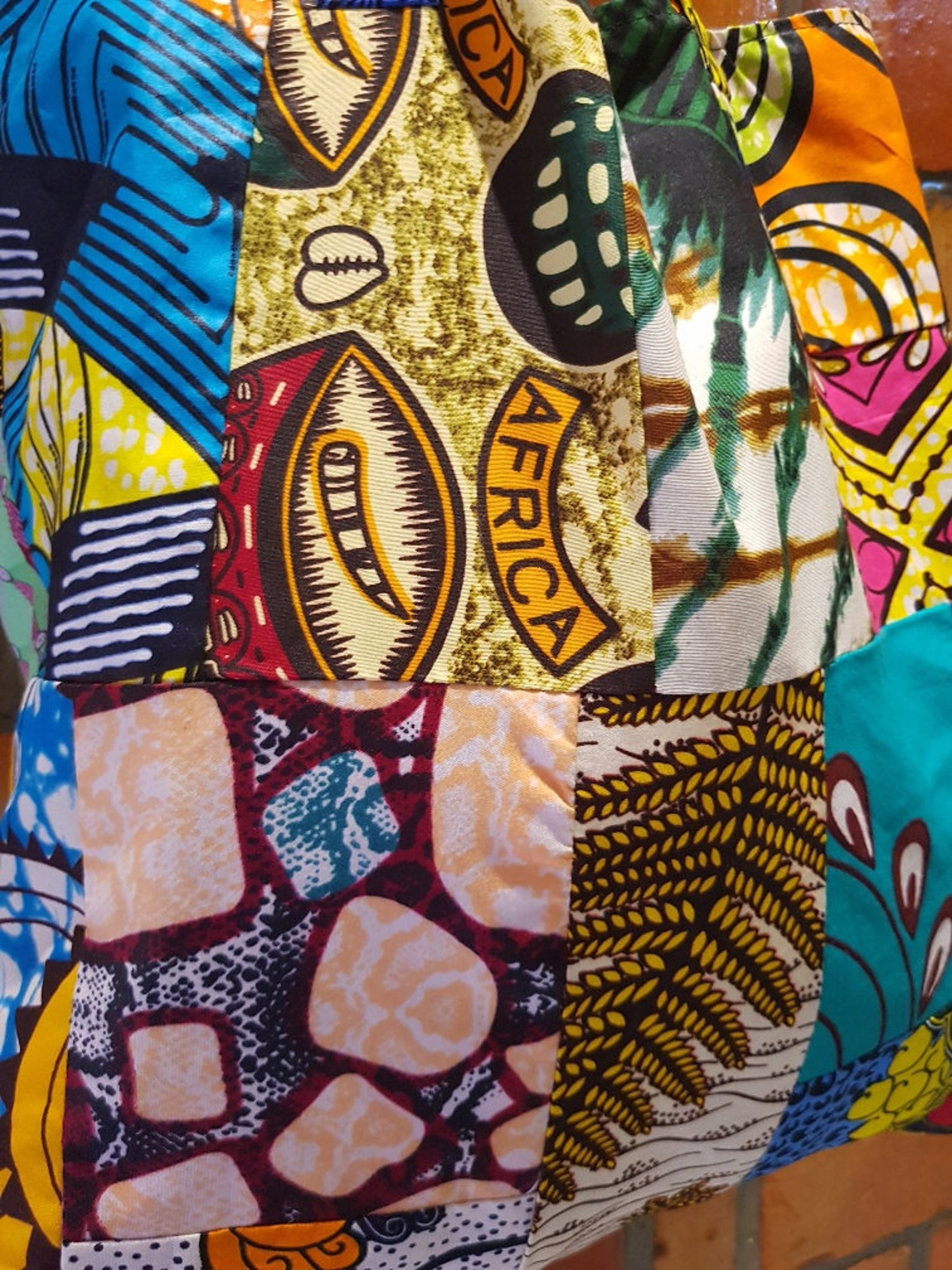 African Print Tote Bag, Patchwork Design, Ankara/kitenge, Tribal, Boho ...