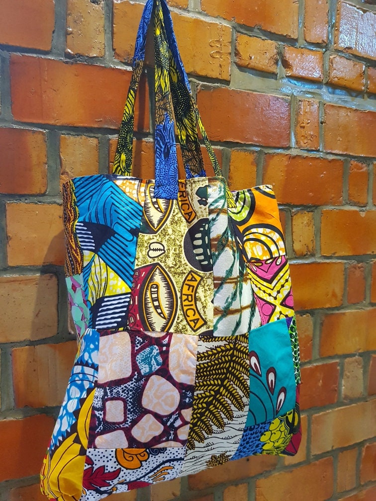 African Print Tote Bag, Patchwork Design, Ankara/kitenge, Tribal, Boho ...