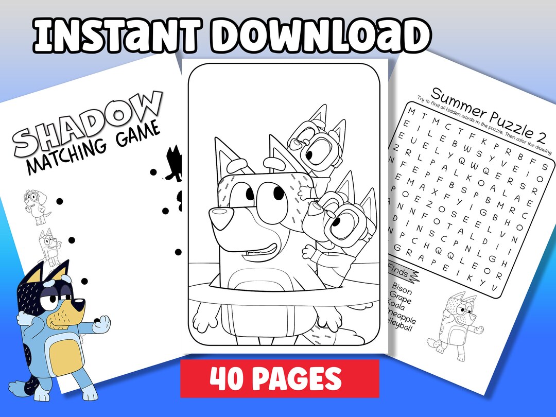 Kids Summer Activity & Coloring Pages 8.5 X 11 Coloring Book Digital ...