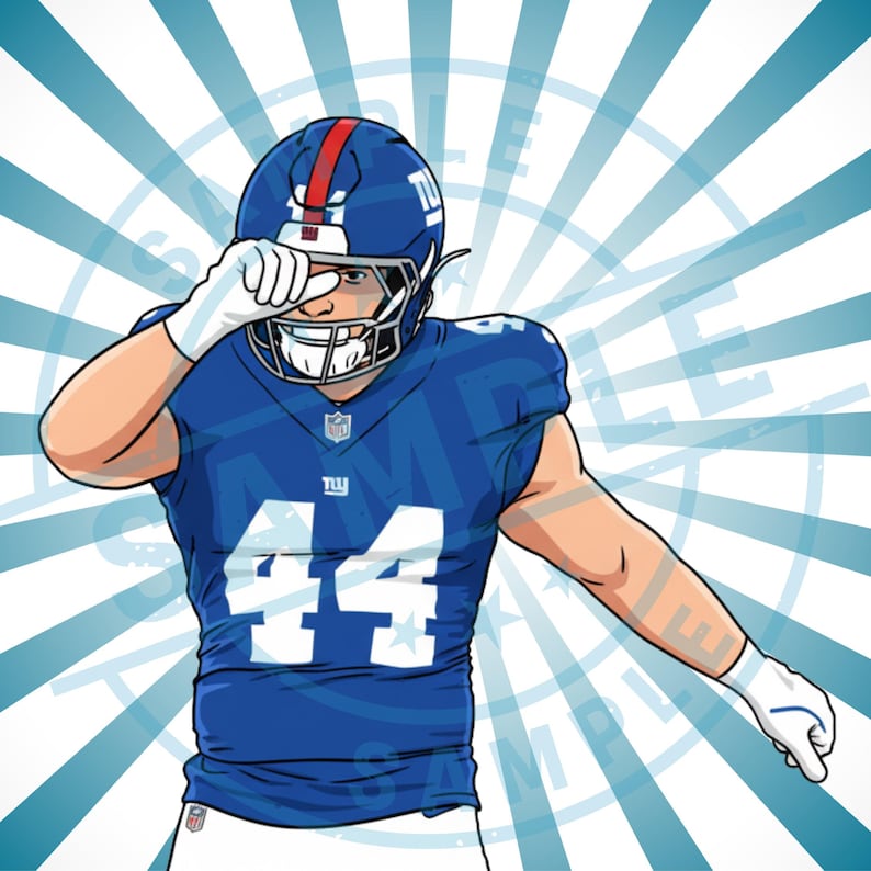 NY Giants Football Clipart, SVG PNG, Big Blue Design (digital Download ...