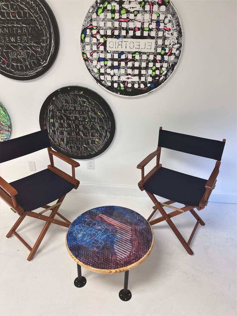 Manhole Cover Coffee Table is a Funky Original Contemporary Art - Etsy