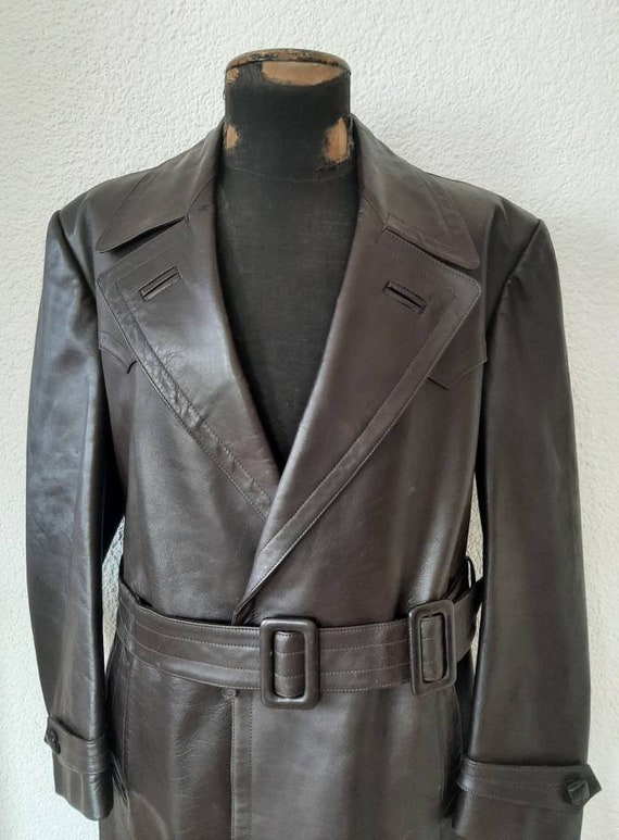 RARE Antique German Brown Leather Coatantique Coatantique - Etsy