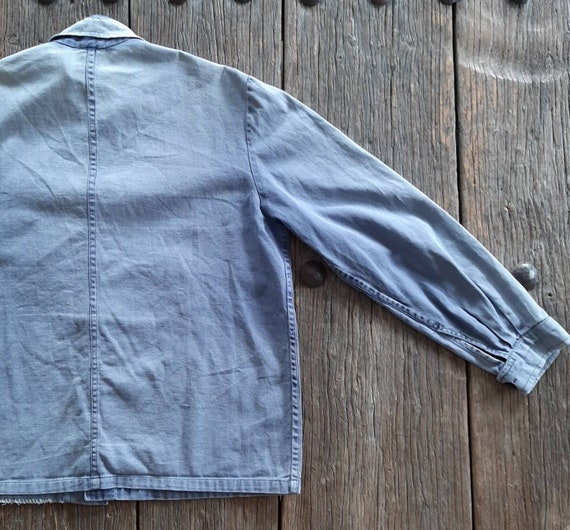 Old German 60s Blue Work Jacket*work Jacket, Colour-faded Old German 60s Blue Work Jacket*work Jacket, Colour-faded