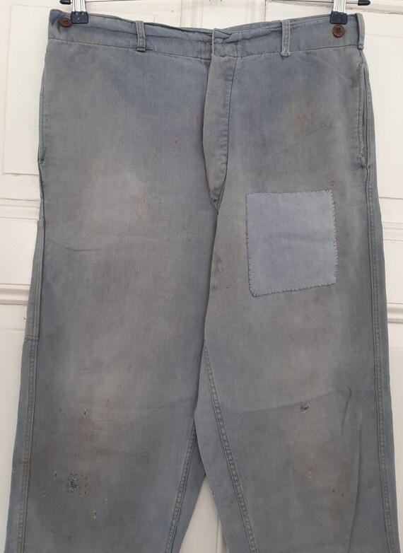 antique German 1940s WORK PANTS with side buckles*wor… - Gem