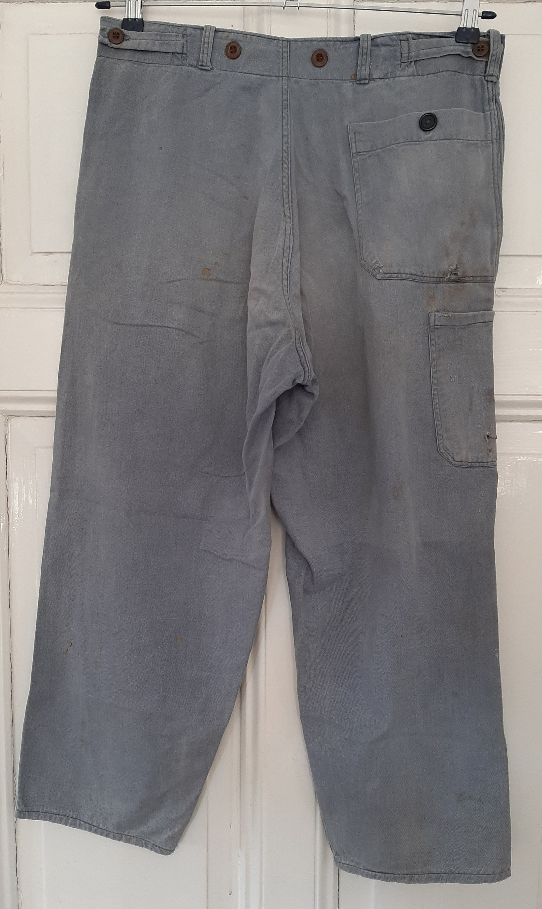 Antique German 1940s WORK PANTS With Side Buckles*worker Pants...cotton ...