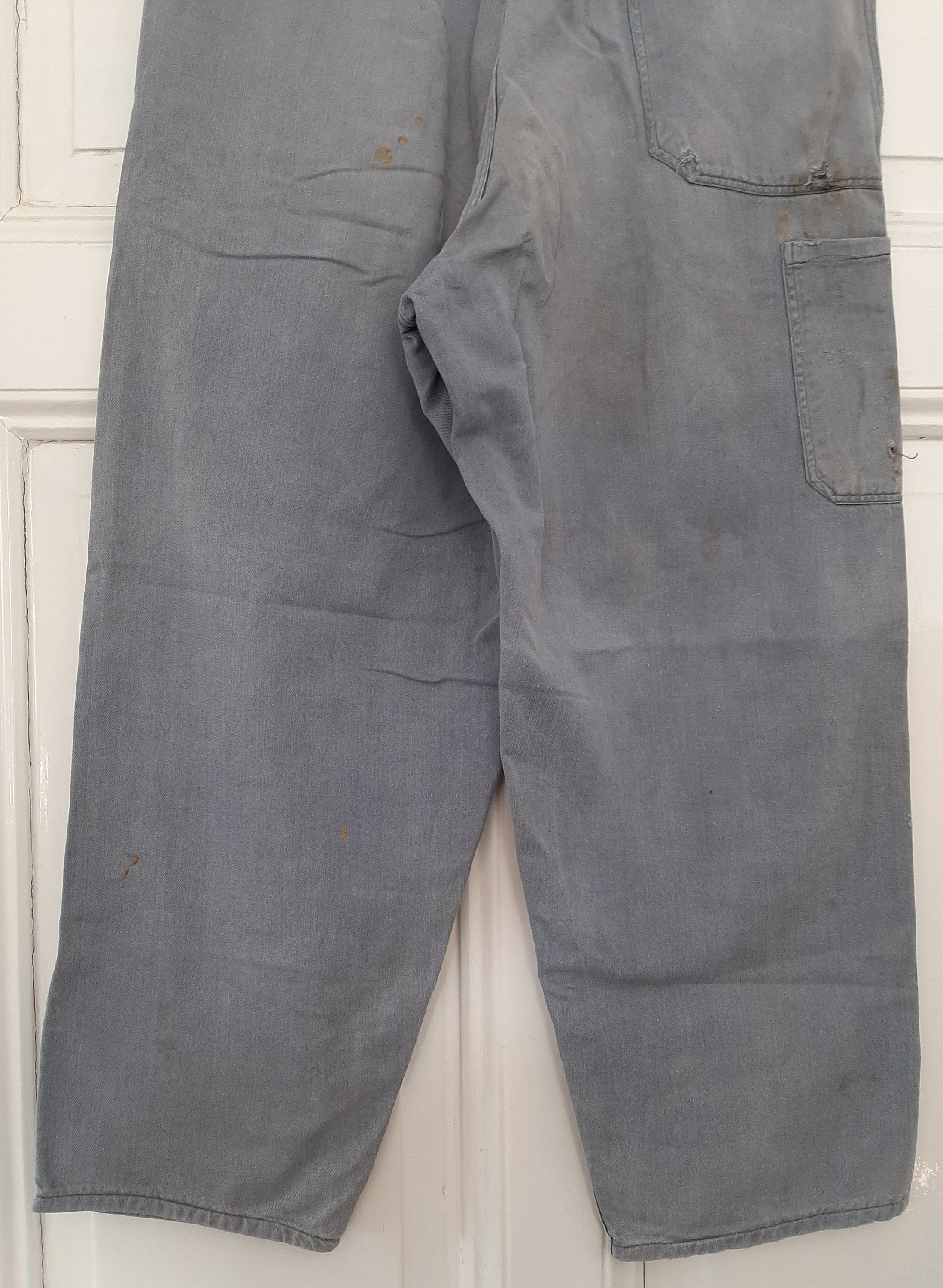 Antique German 1940s WORK PANTS With Side Buckles*worker Pants...cotton ...
