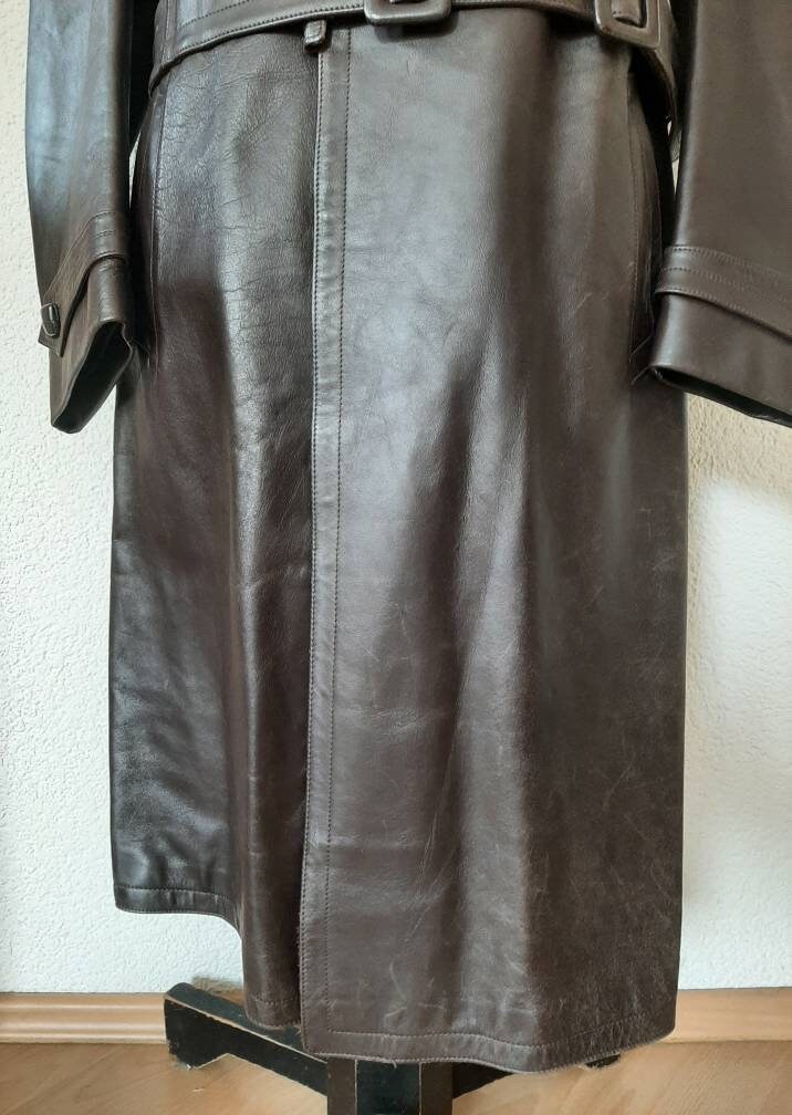 RARE! Antique German Brown Leather Coat*antique Coat*antique 1950s ...