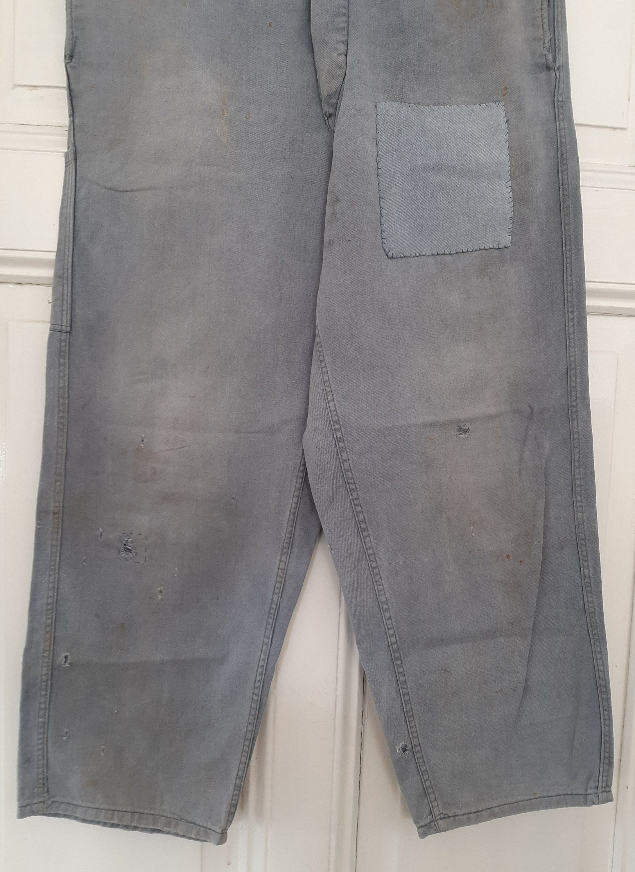 Antique German 1940s WORK PANTS With Side Buckles*worker Pants...cotton ...