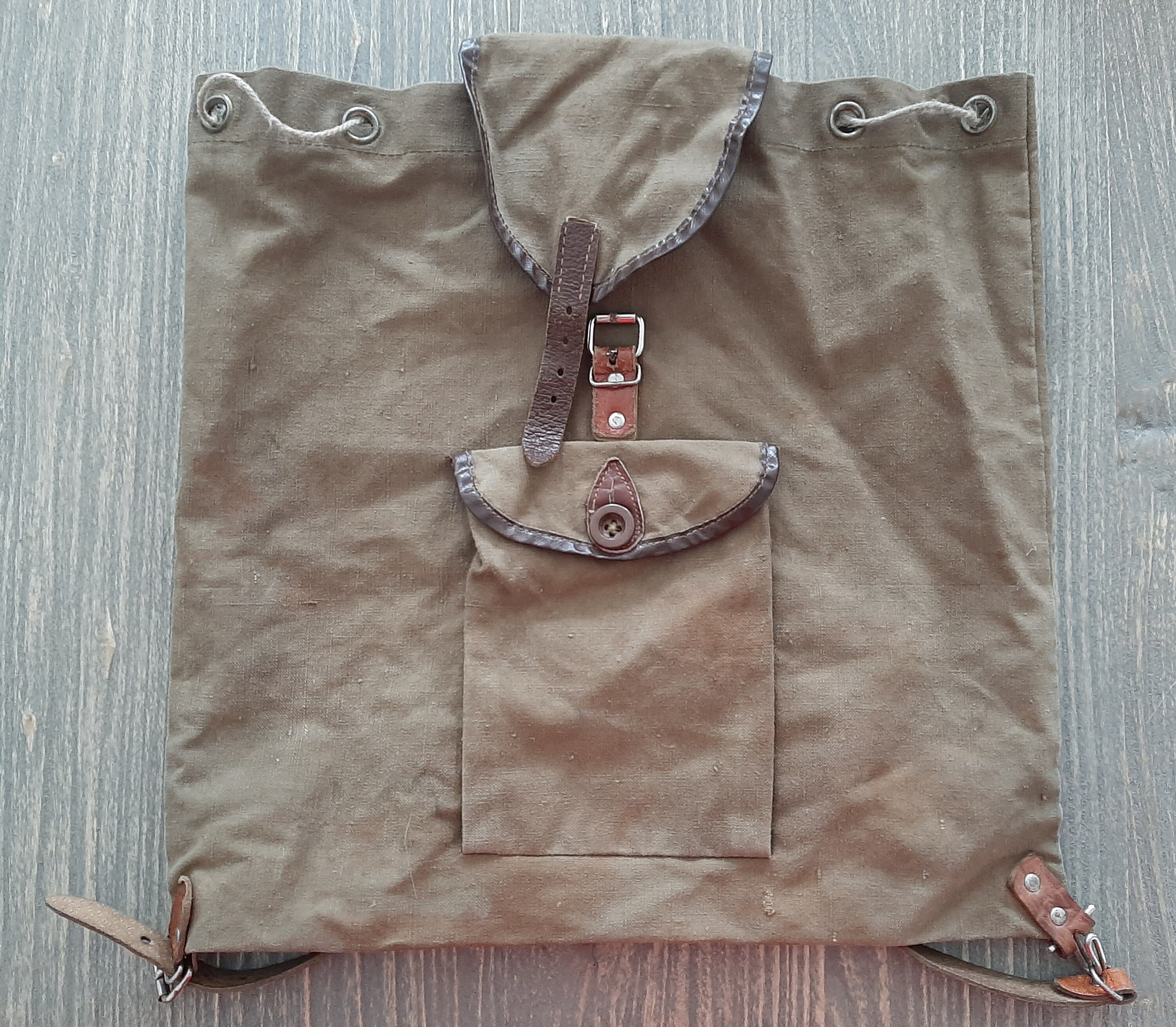 RARE Antique CHILDREN'S BACKPACK With Leather Straps From the ...