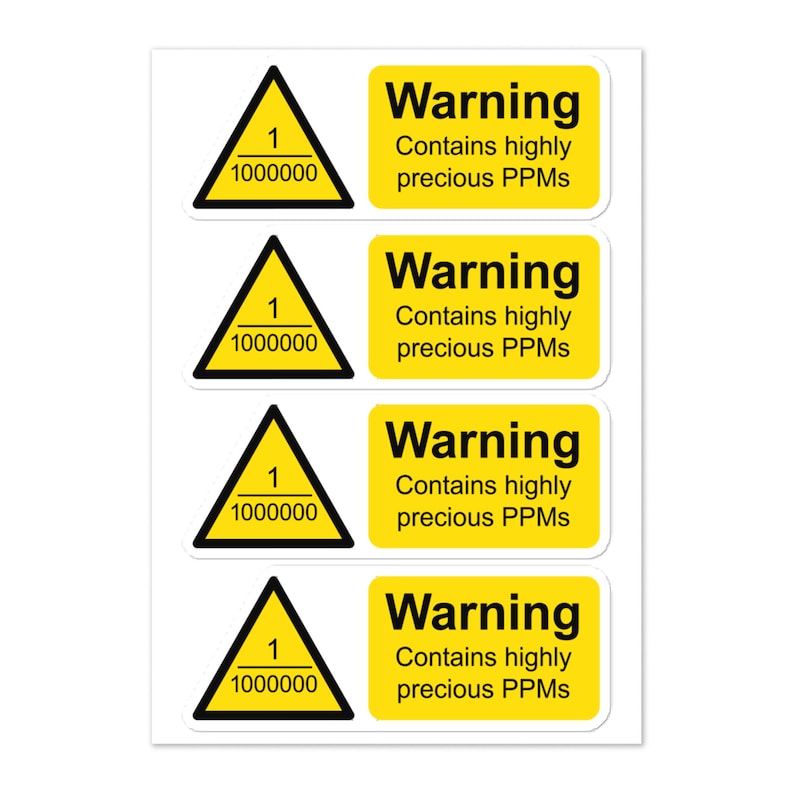 Warning: Contains Highly Precious Ppms Sheet of 4 Vinyl Stickers - Etsy