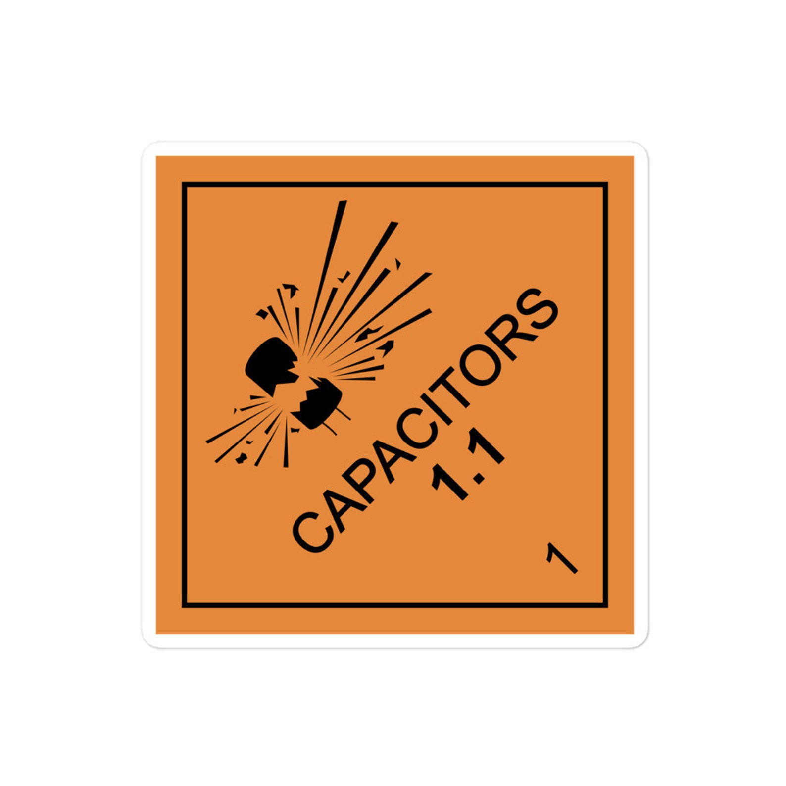 Exploding Capacitors Hazard Diamond - Parody Warning Sticker - Etsy