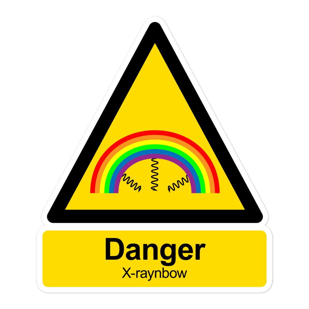 Danger: X-raynbow - Parody X-ray Rainbow Warning Sticker - Etsy