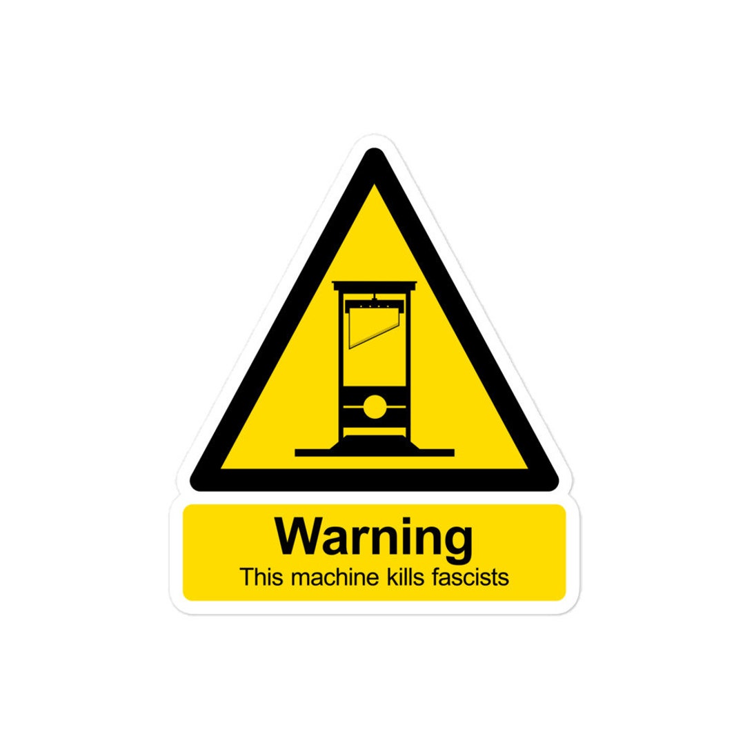 Guillotine Parody Warning Sign Vinyl Sticker - Etsy Australia