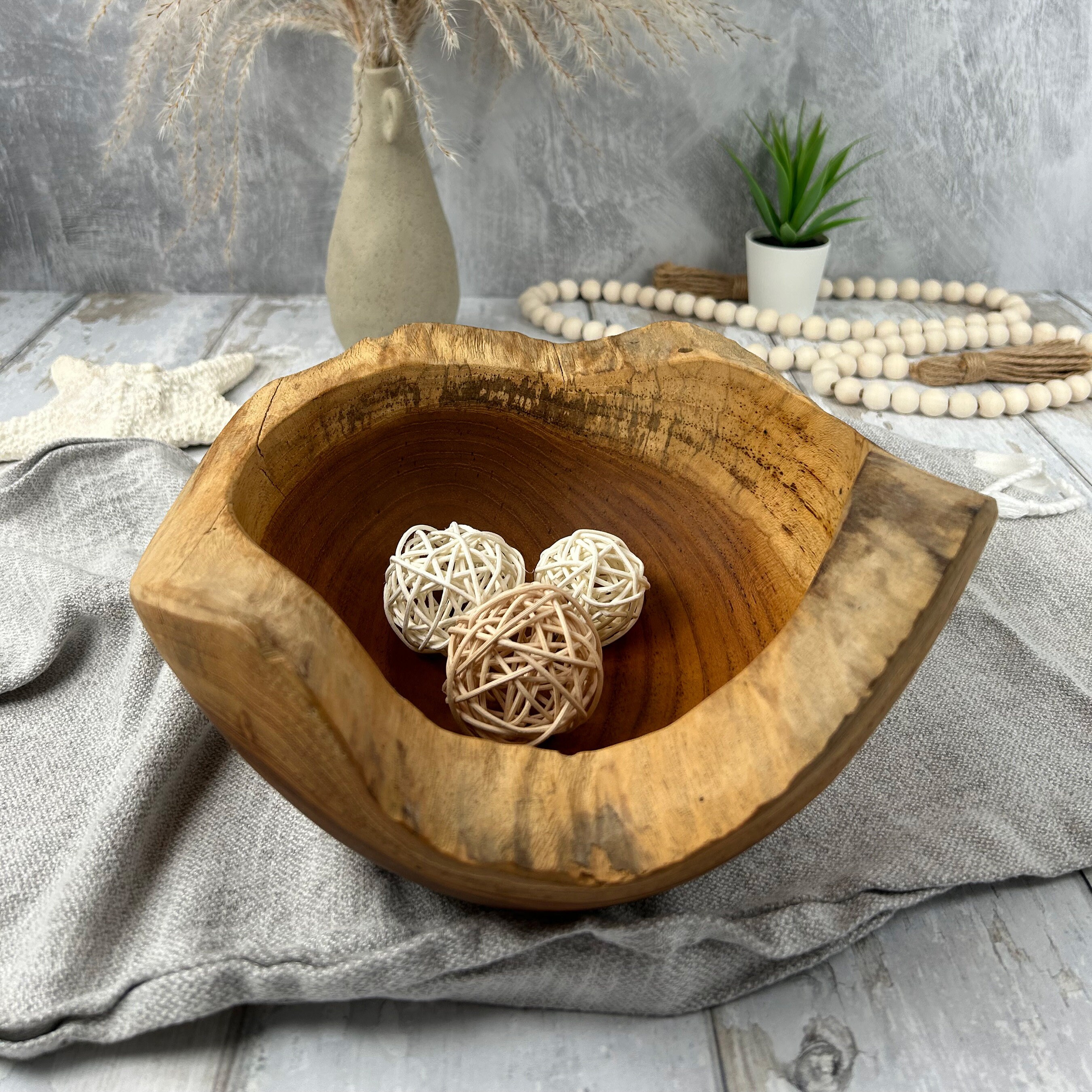 Natural Medium Live Edge Java Teak Wood Bowl - Etsy
