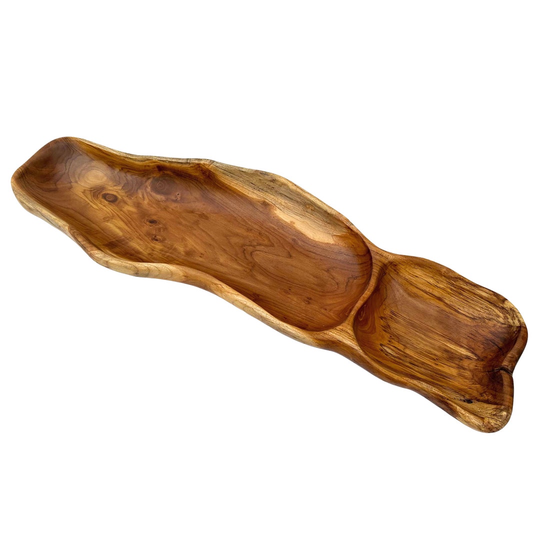 Natural Wavy Long Java Teak Wood Rustic Platter 28 Inch - Etsy