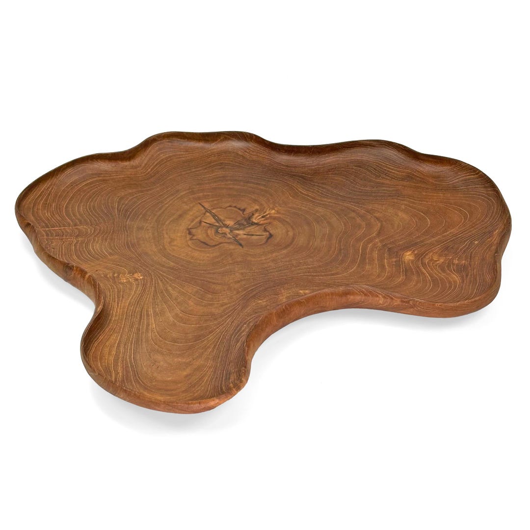 Polished Hand-carved Teak Wood Tray Centerpiece - Etsy