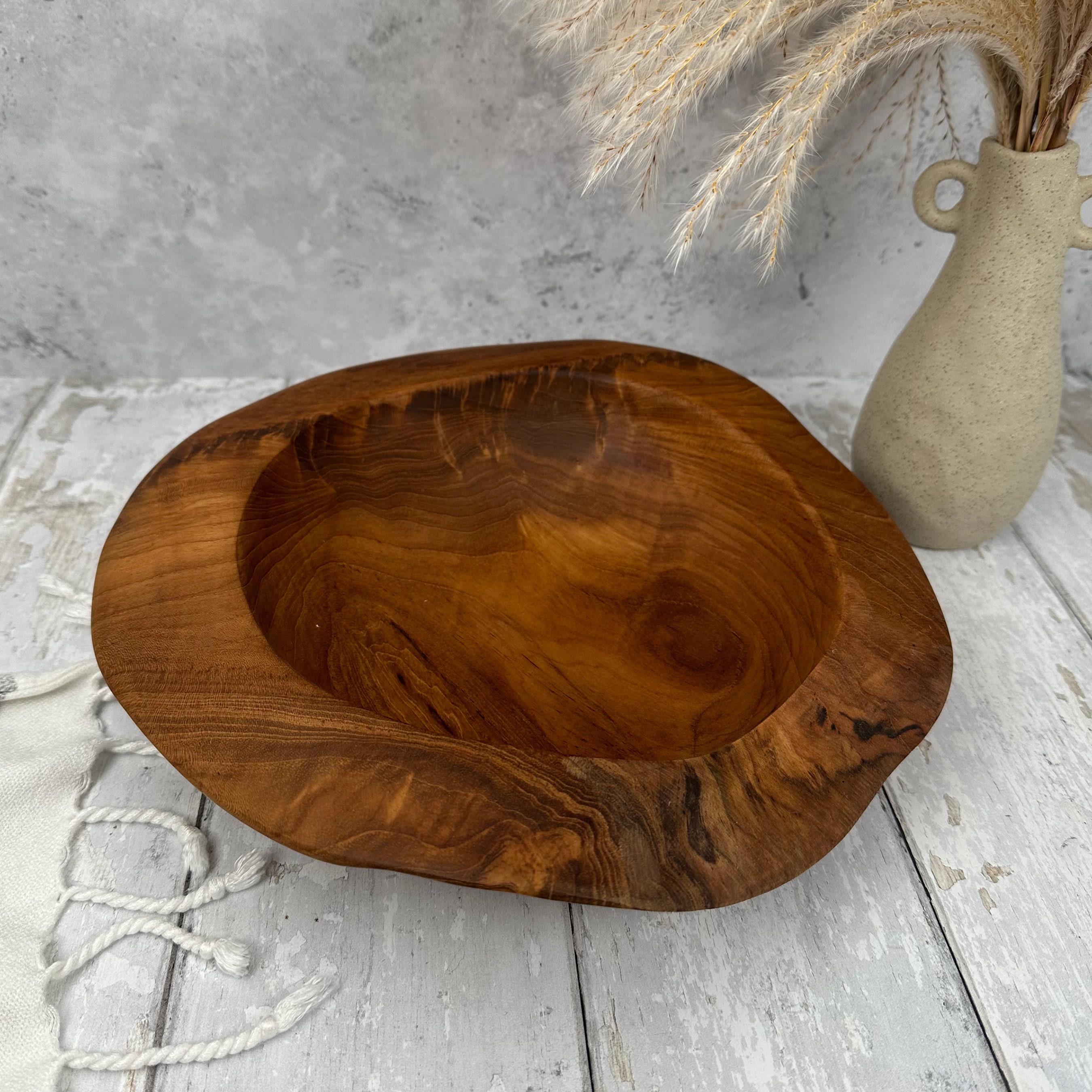 Solid Teak Wood Bowl - Etsy