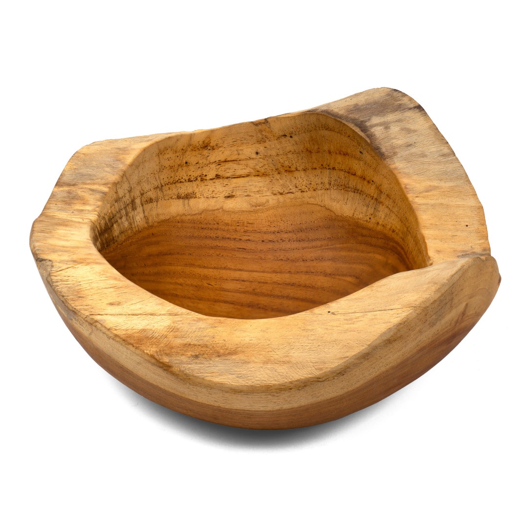 Natural Medium Live Edge Java Teak Wood Bowl - Etsy