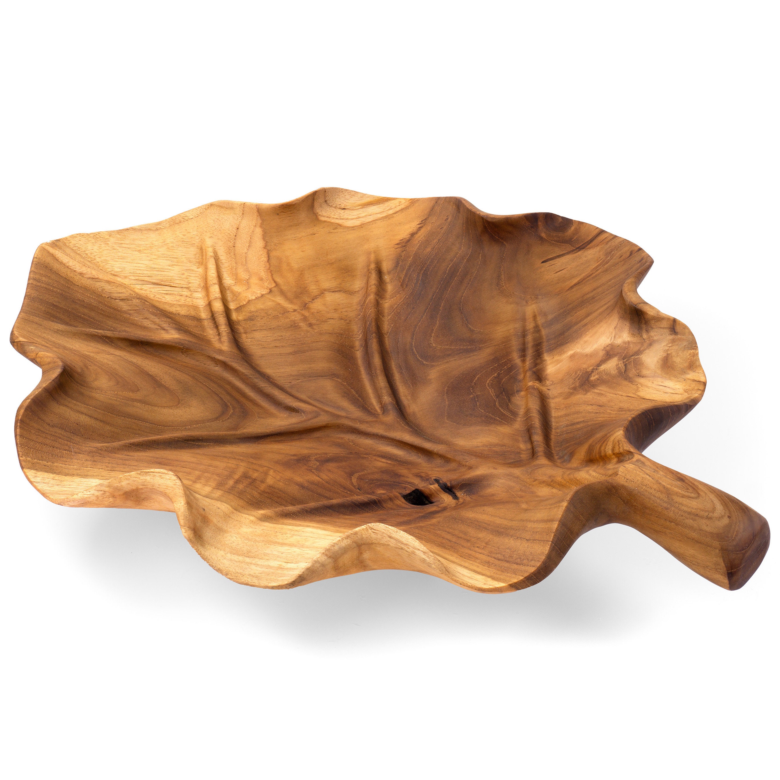 Large Teak Wood Leaf Platter - Etsy