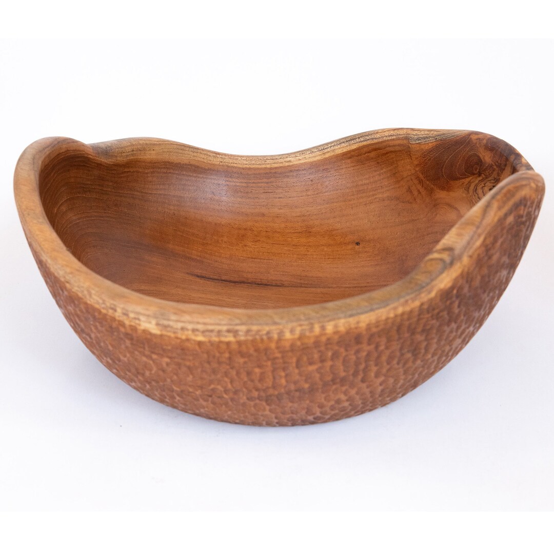 Deep Hand-carved 12-inch Teak Wood Bowl - Etsy