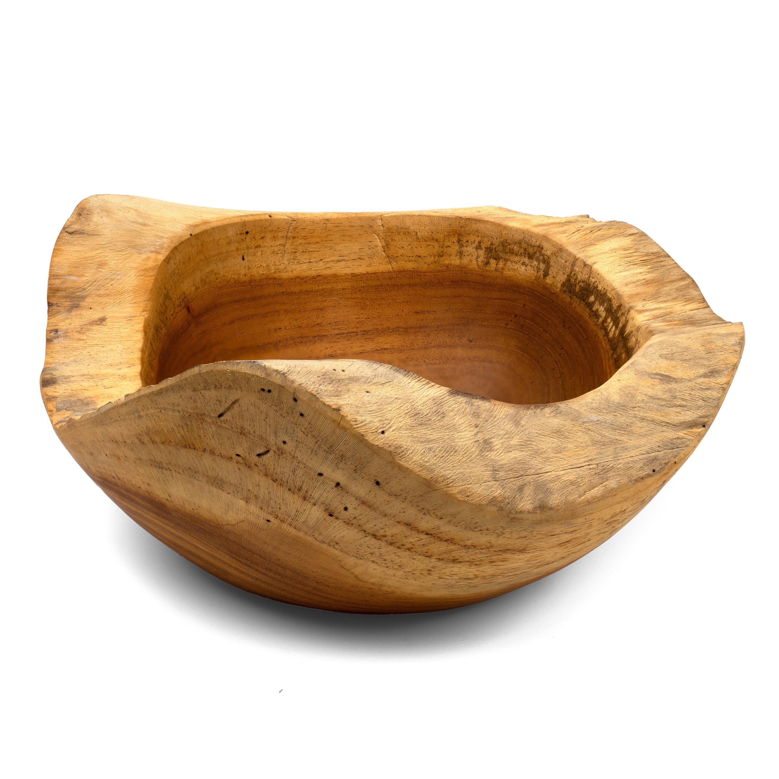 Natural Medium Live Edge Java Teak Wood Bowl - Etsy