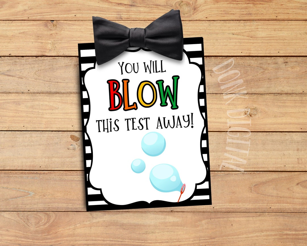 Blow This Test Away- Testing Encouragement- Encouragement Tag- Good ...