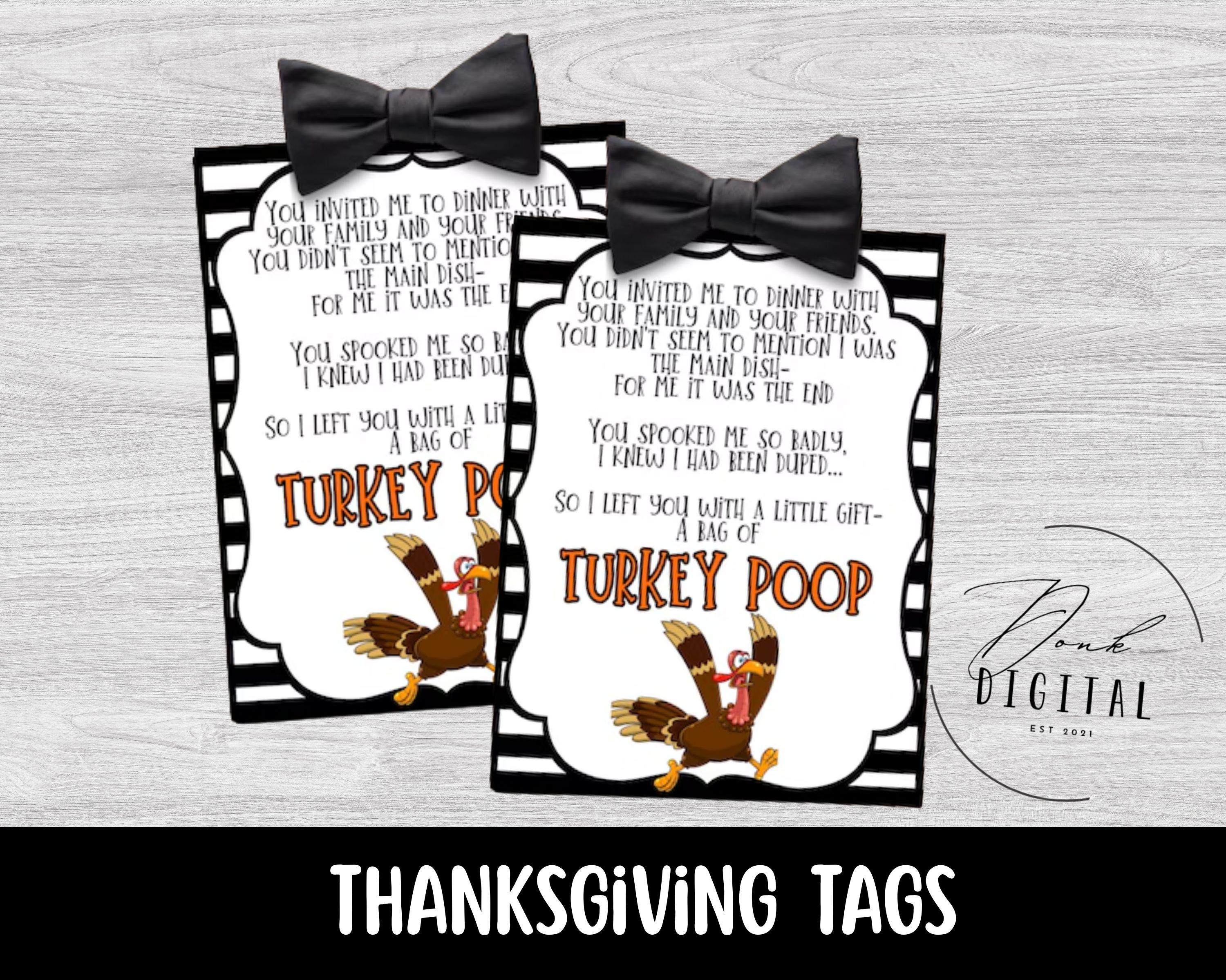 Funny Turkey Poop Poem Tag: Thanksgiving Favor (PDF File) - Etsy